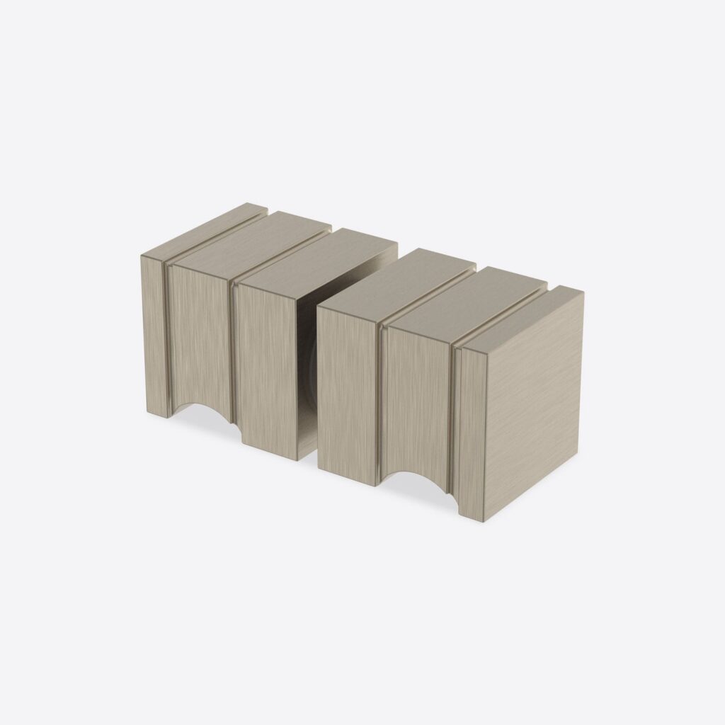 Square Shower Screen Knob with Lines - Cortani Interiors
