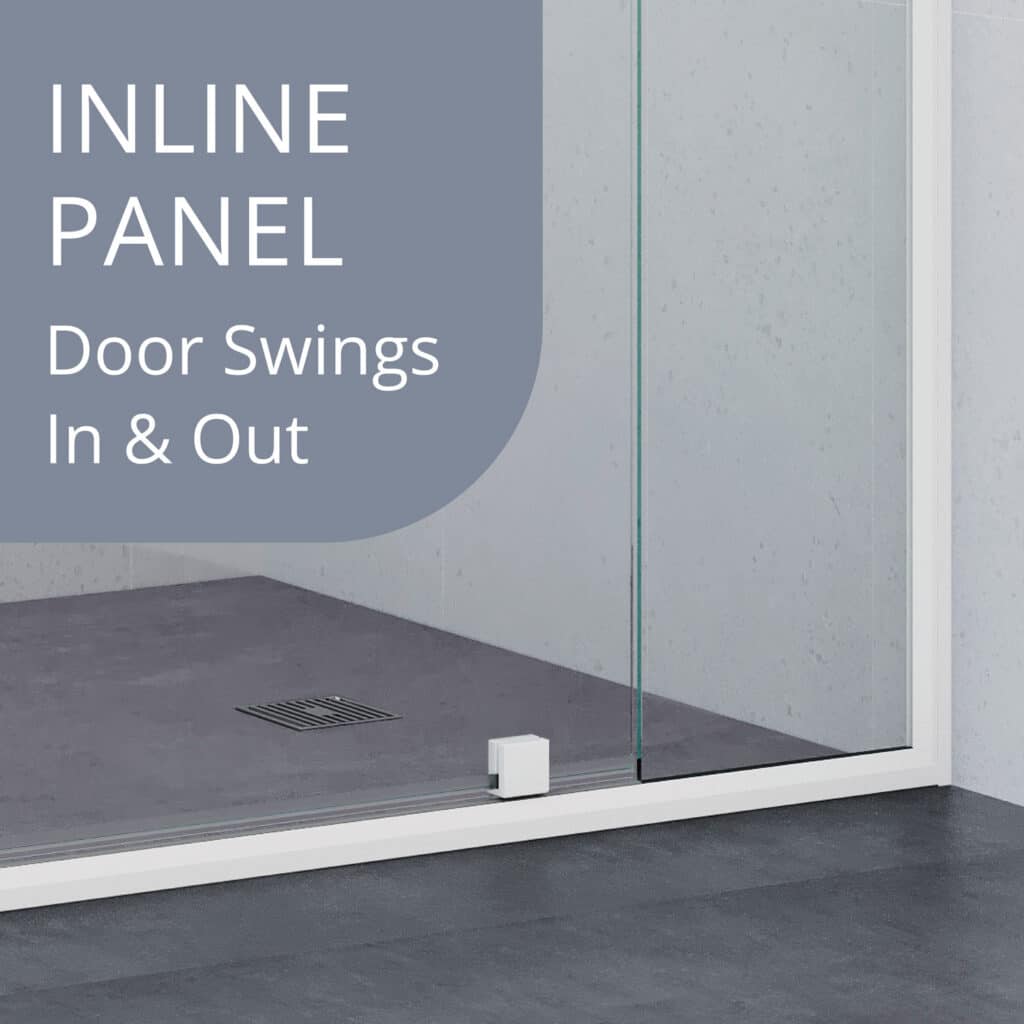 Maya 303R Shower Screen with Inline Pivot Door - Cortani Interiors